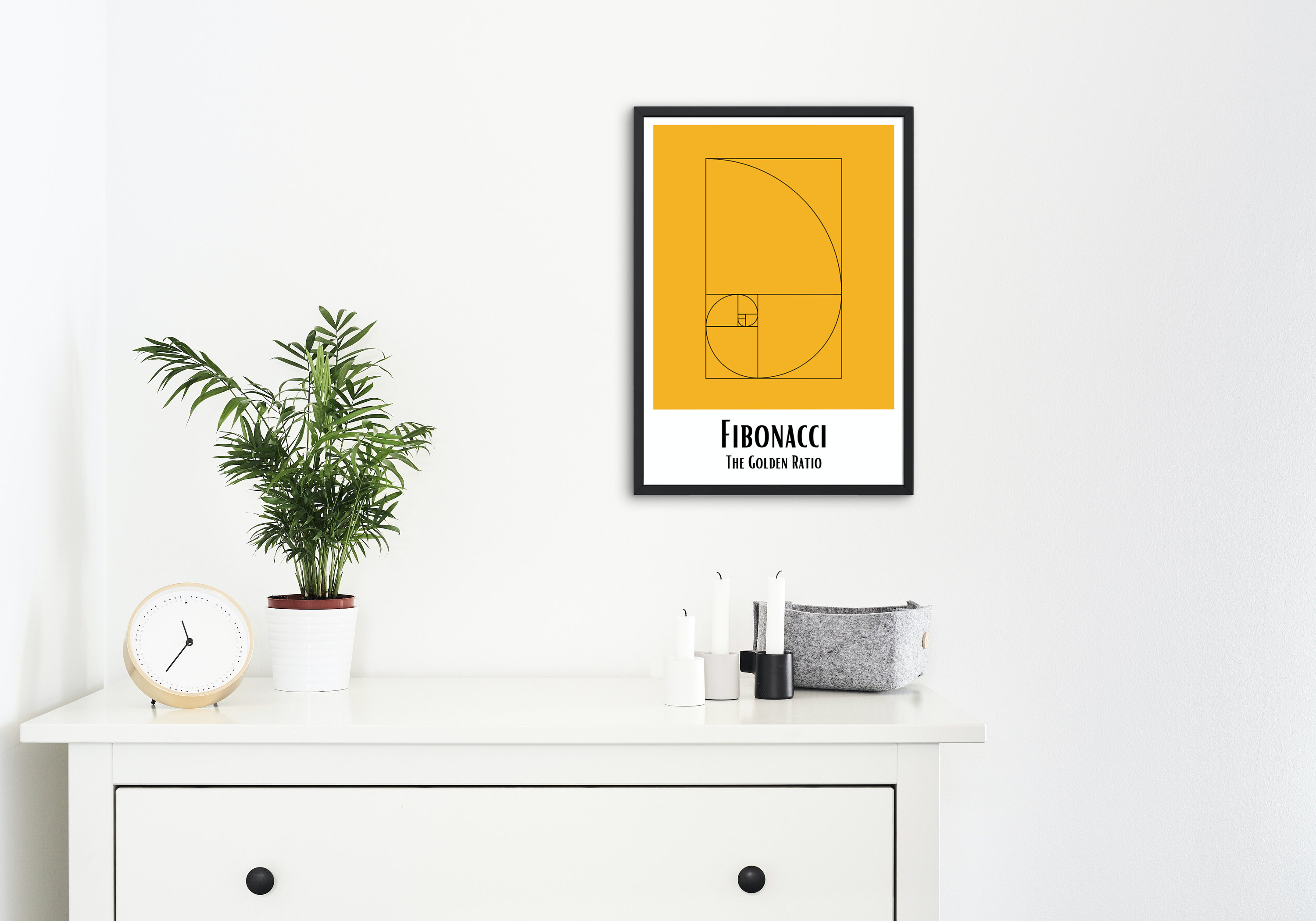 Mathematical Golden Ratio Poster, Fibonacci Spiral Wall Art, Fibonacci ...