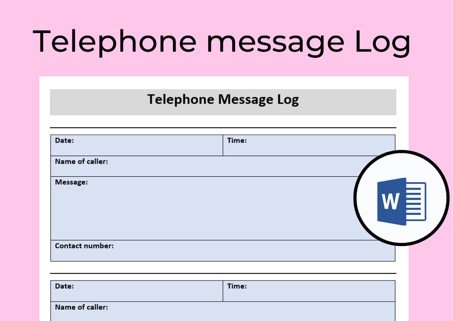 Telephone Call Message Log for Work - Etsy