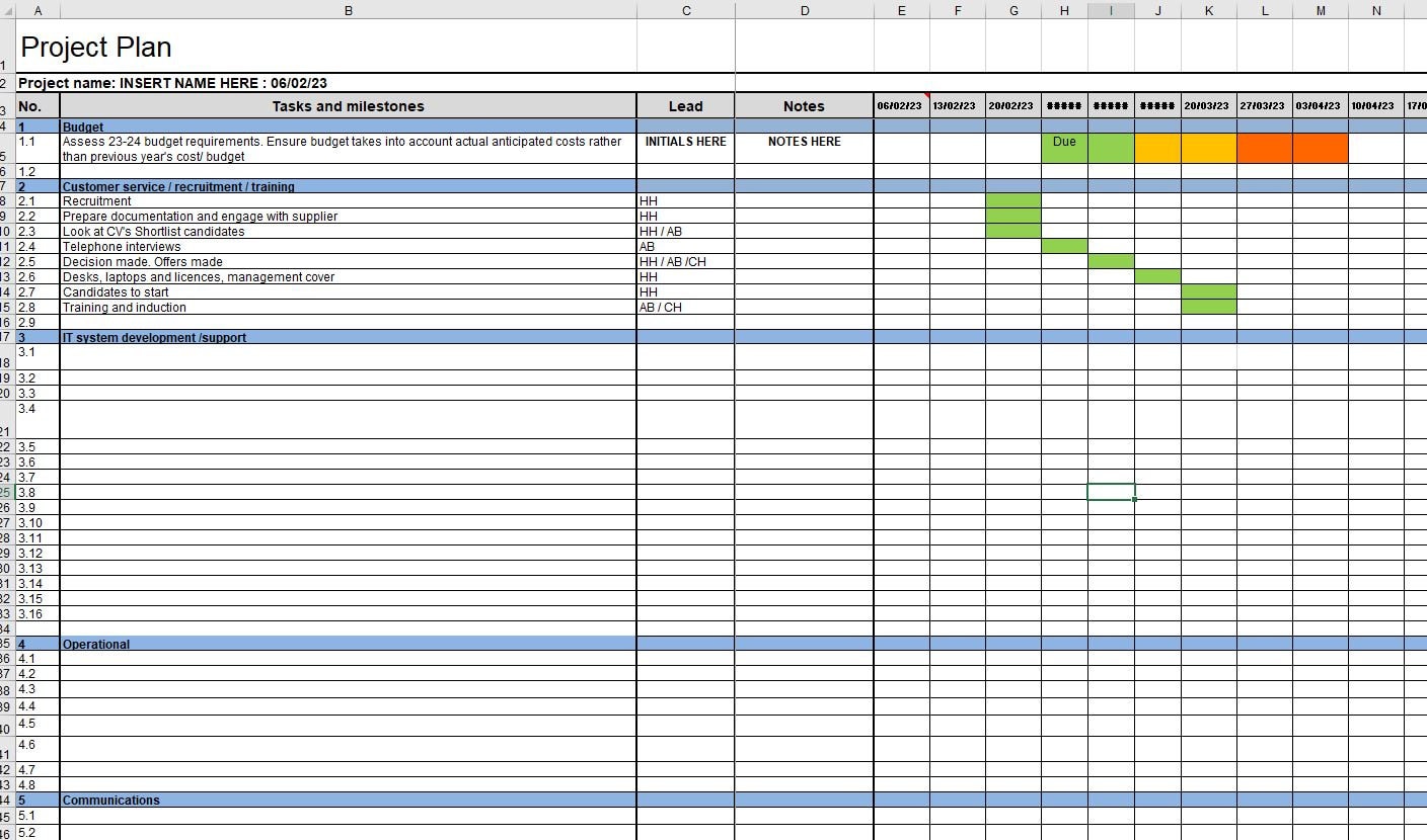 Simple Project Planner Excel, Project Planner Spreadsheet, Project ...