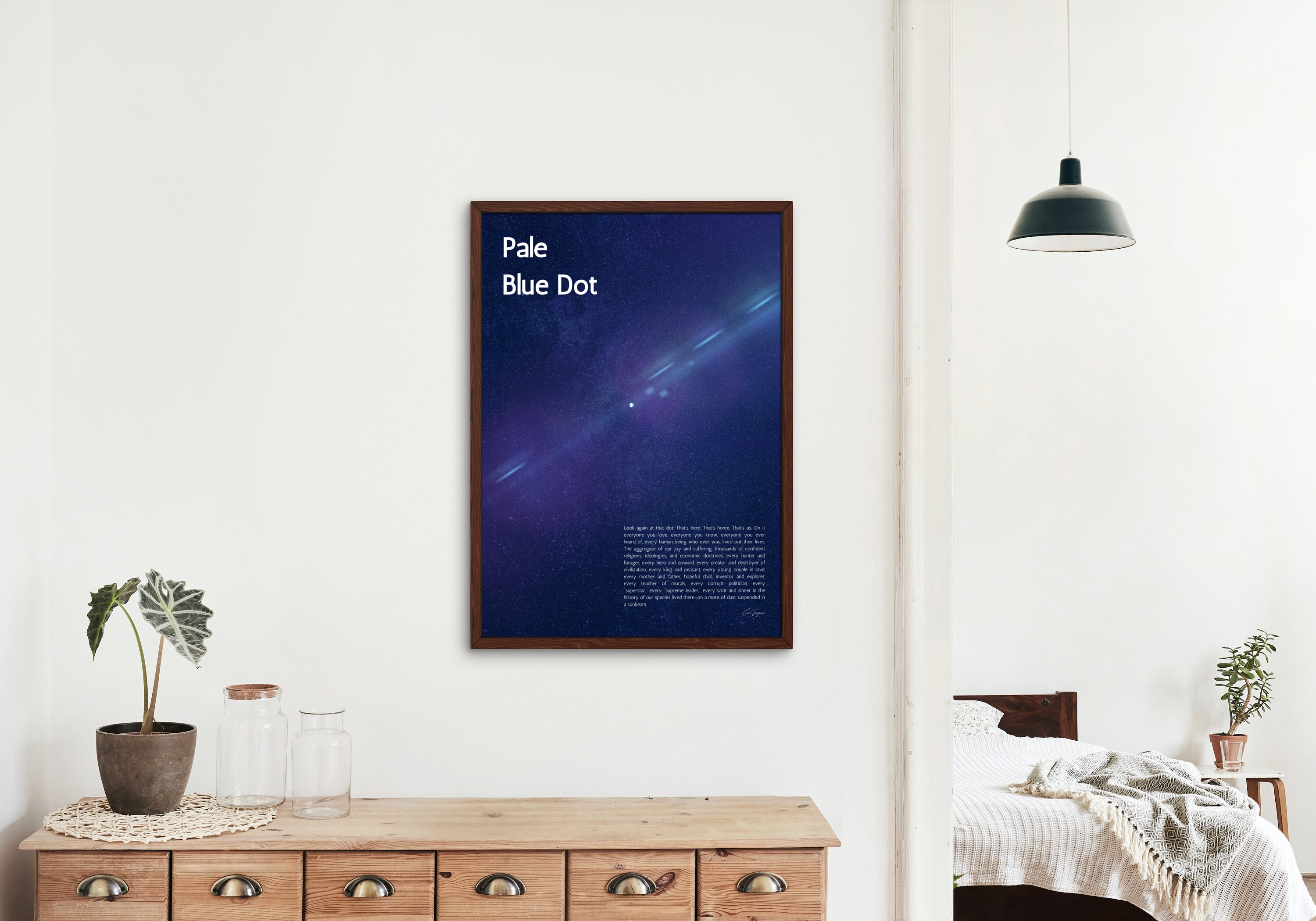 The Pale Blue Dot, Carl Sagan Inspirational Quote, Digital Art ...