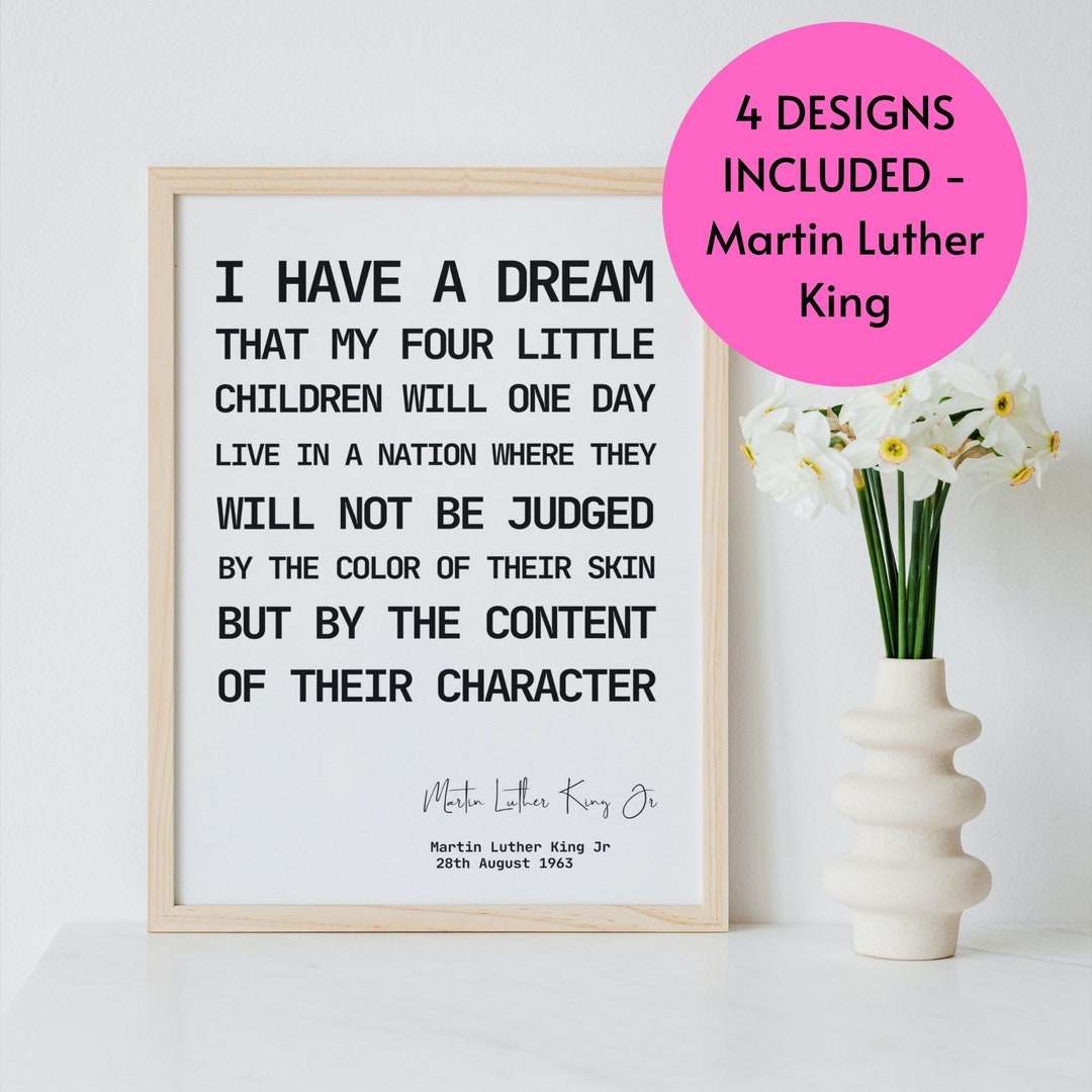 I Have A Dream Quote Speech by Martin Luther, Martin Luther King Poster ...