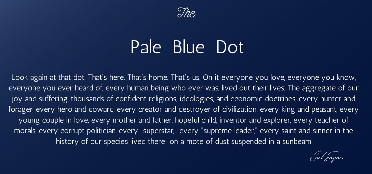 The Pale Blue Dot, Carl Sagan Inspirational Quote, Digital Art ...