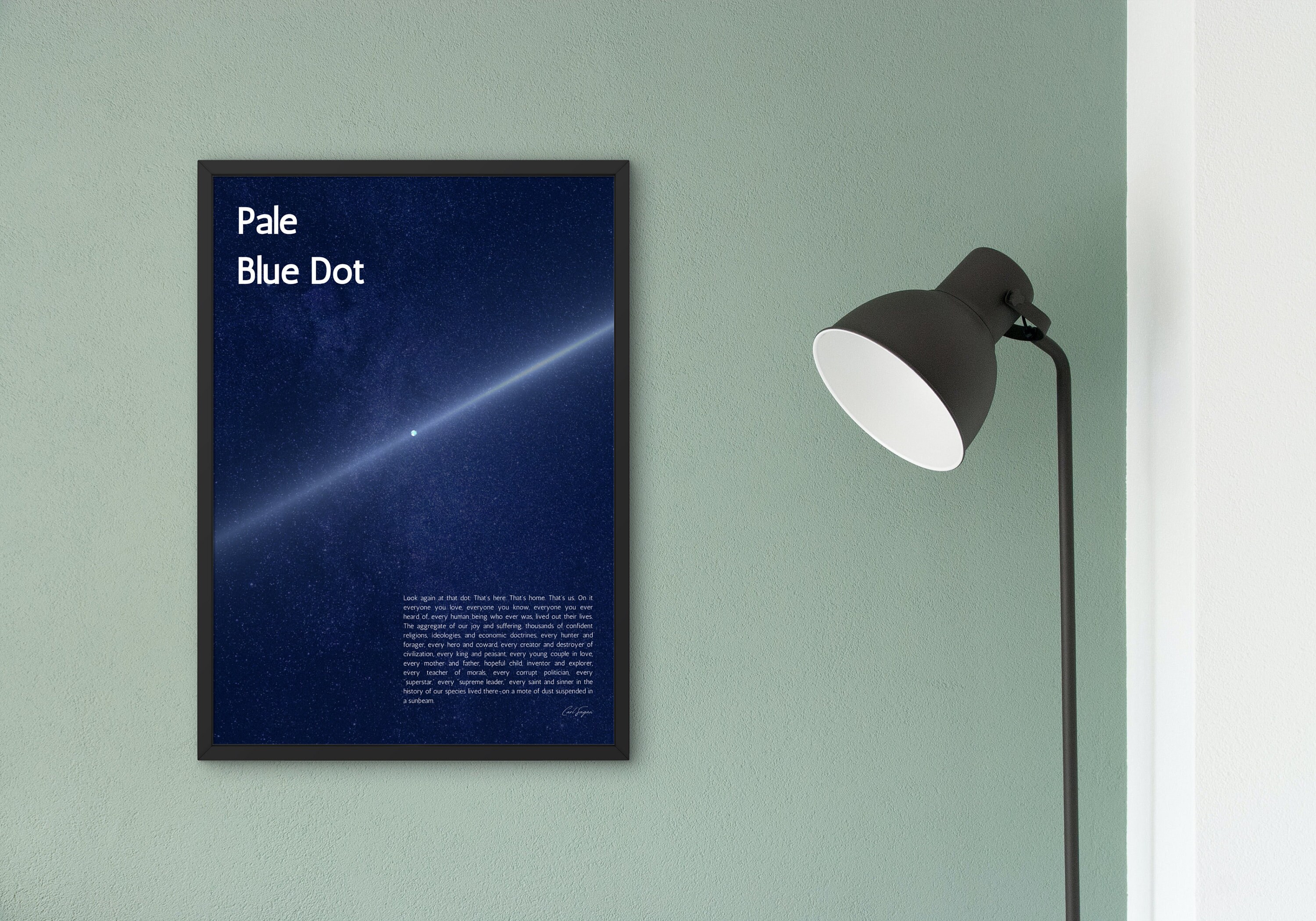 The Pale Blue Dot, Carl Sagan Inspirational Quote, Digital Art ...