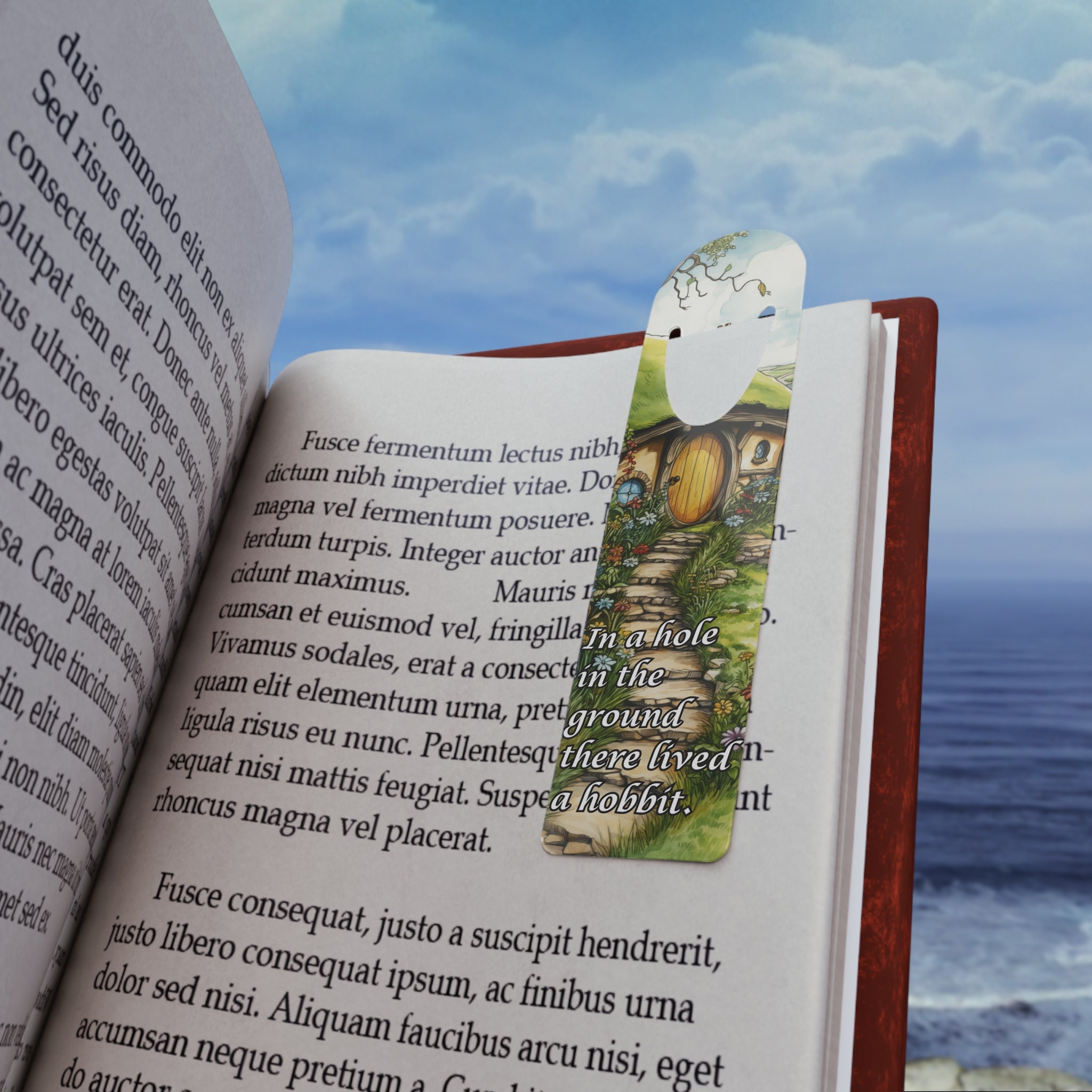 There Lived a Hobbit Bookmark, LOTR Inspired, Metal Bookmark - Etsy