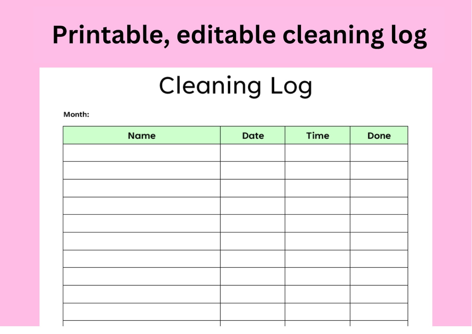 Cleaning Log Sheet, Hotel Cleaning Log Sheet, Restroom Cleaning Log ...