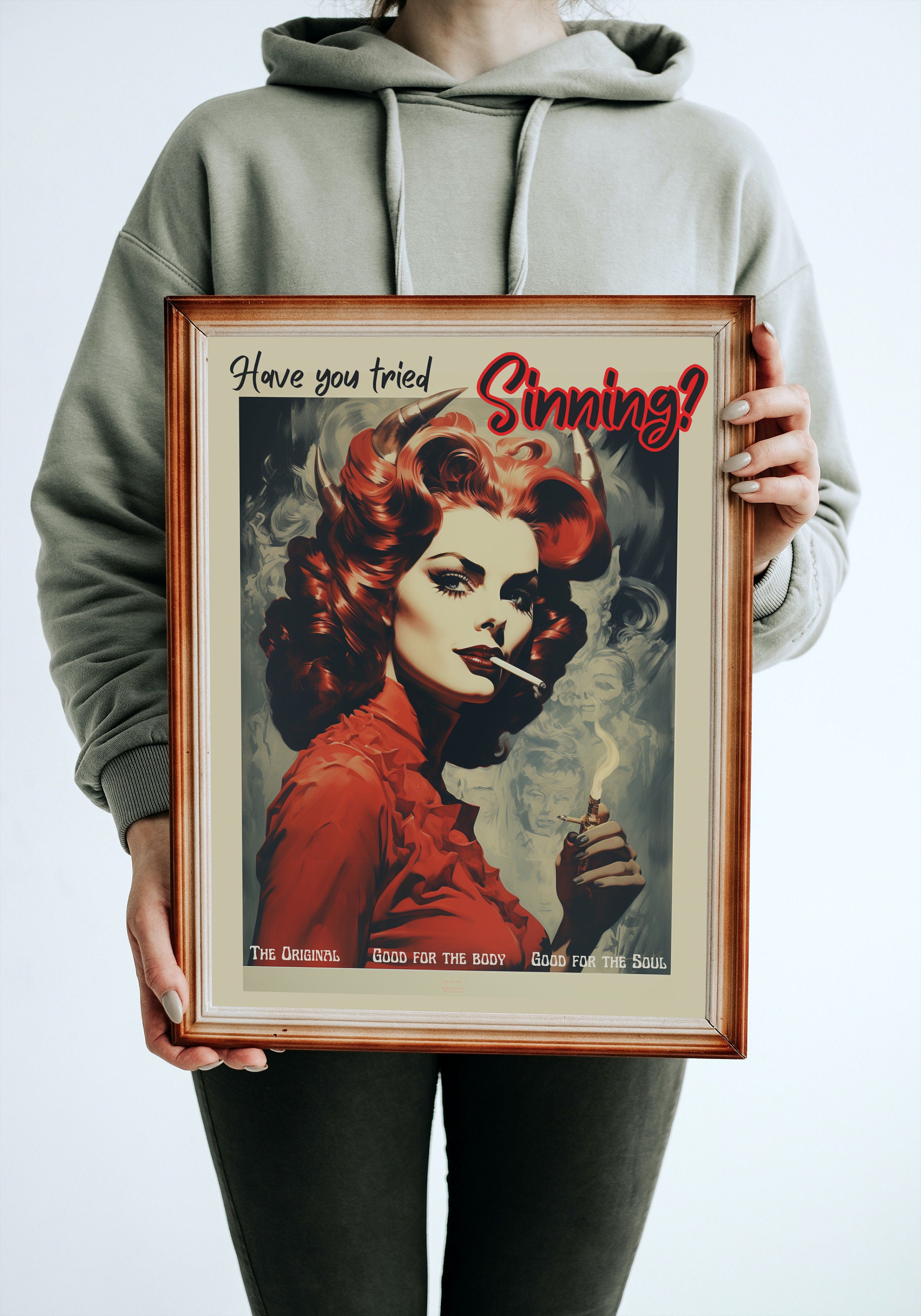 Have You Tried Sinning? She-devil, 1950s Vintage Printable Wall Art ...