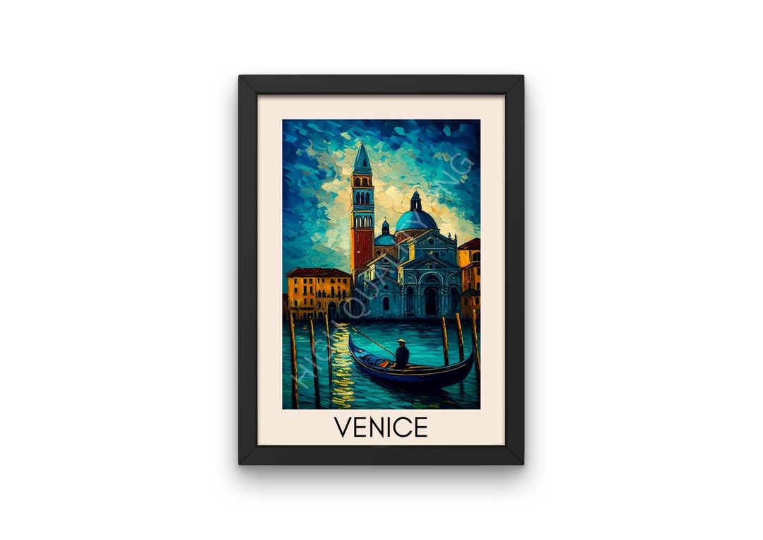 Van Gogh Style Venice Travel Wall Art Print, Fine Art Travel Valentines ...