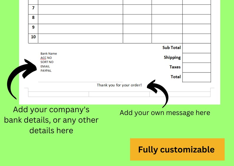 Printable Invoice Template - Etsy