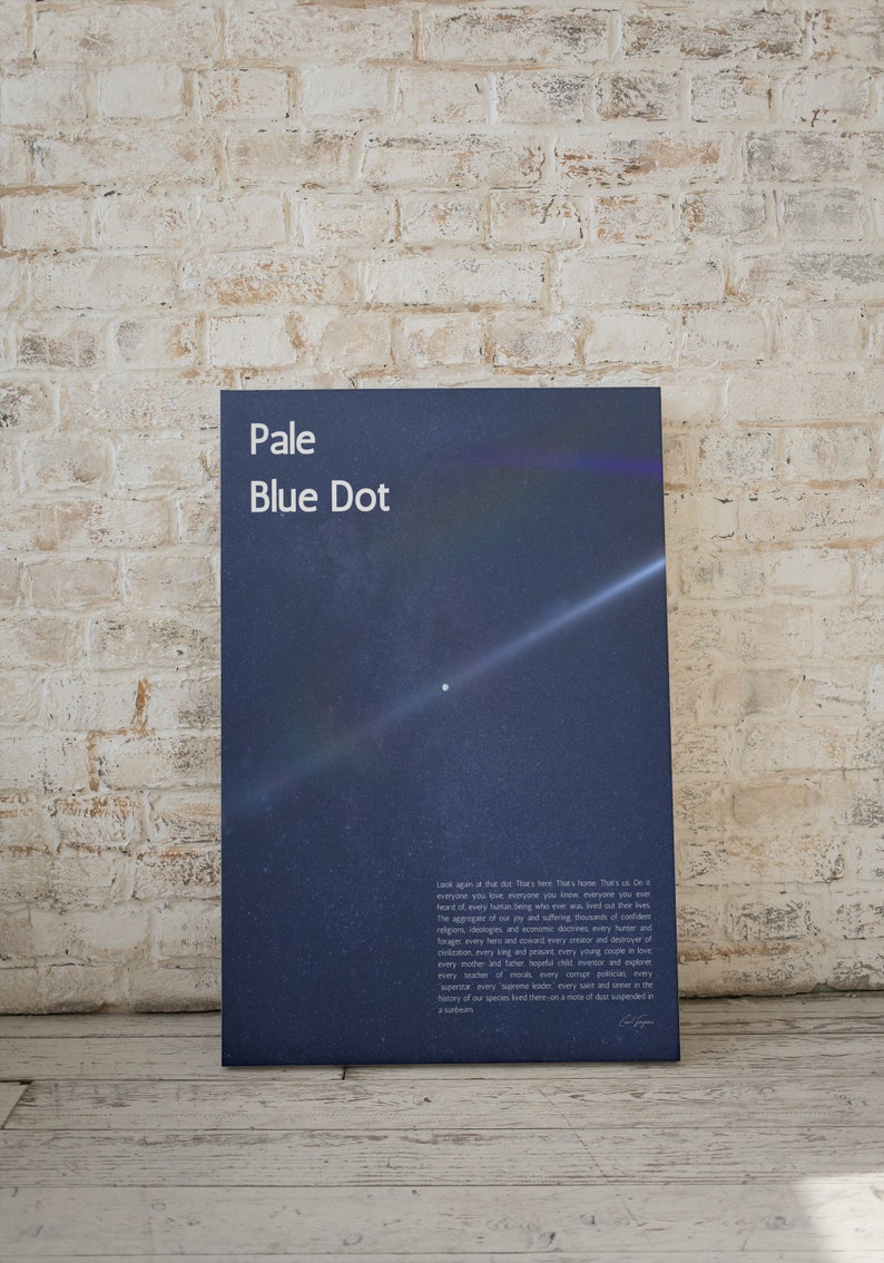 The Pale Blue Dot, Carl Sagan Inspirational Quote, Digital Art ...