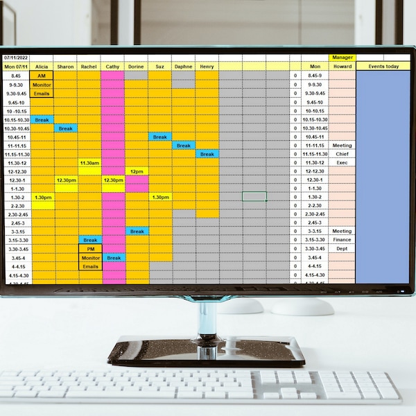 Shift Schedule Excel Template - Etsy