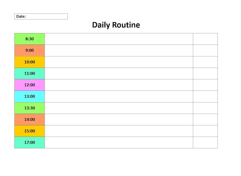 Minimalist Daily Routine, Editable on Word, Printable Digital File ...