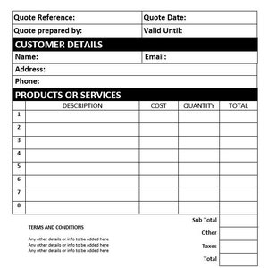 Editable Quotation Template, Editable Quote Template, Editable and ...