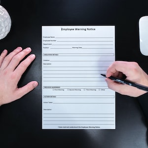 Employee Written Warning Notice, Editable Form (digital Download) - Etsy