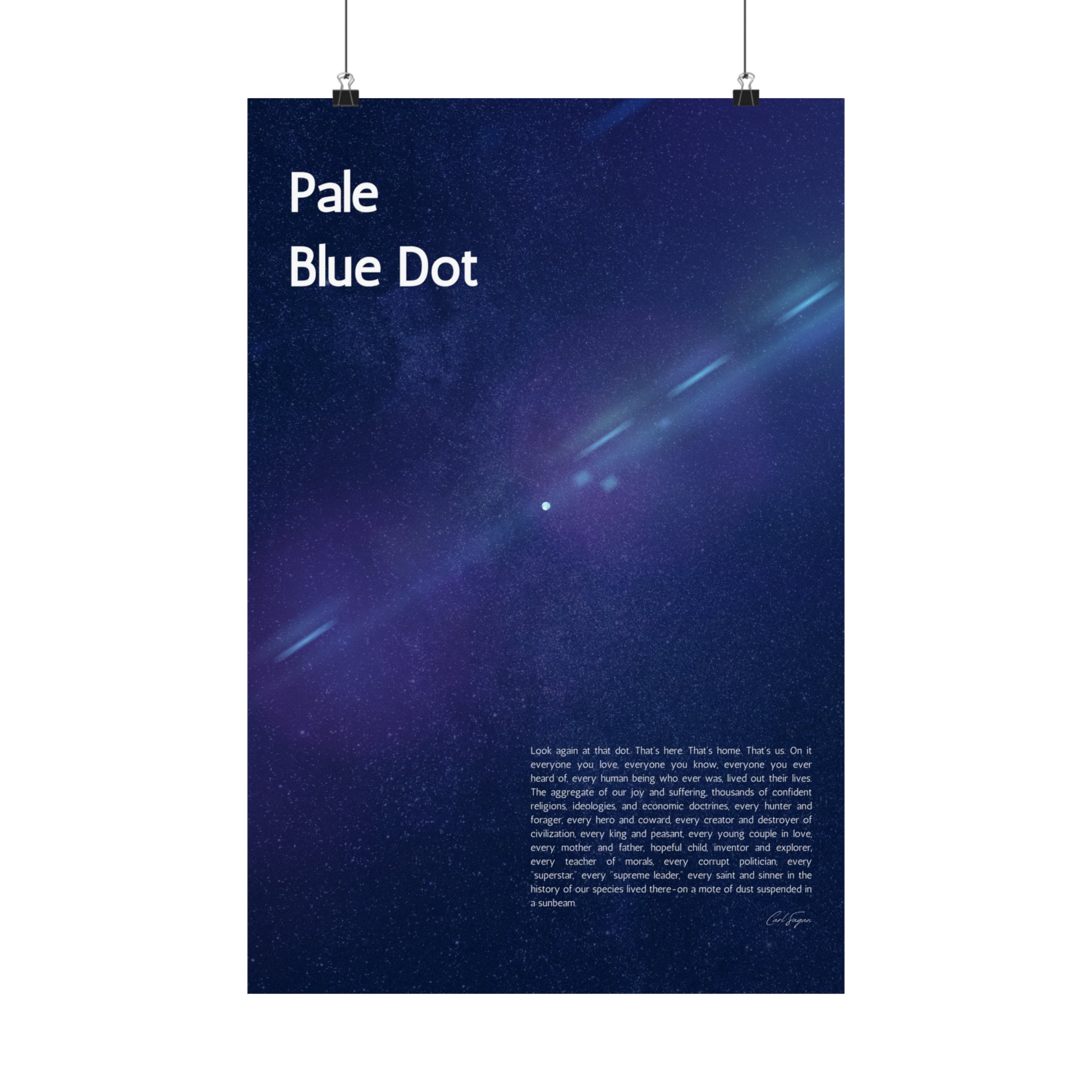 The Pale Blue Dot Premium Matte Poster Carl Sagan - Etsy