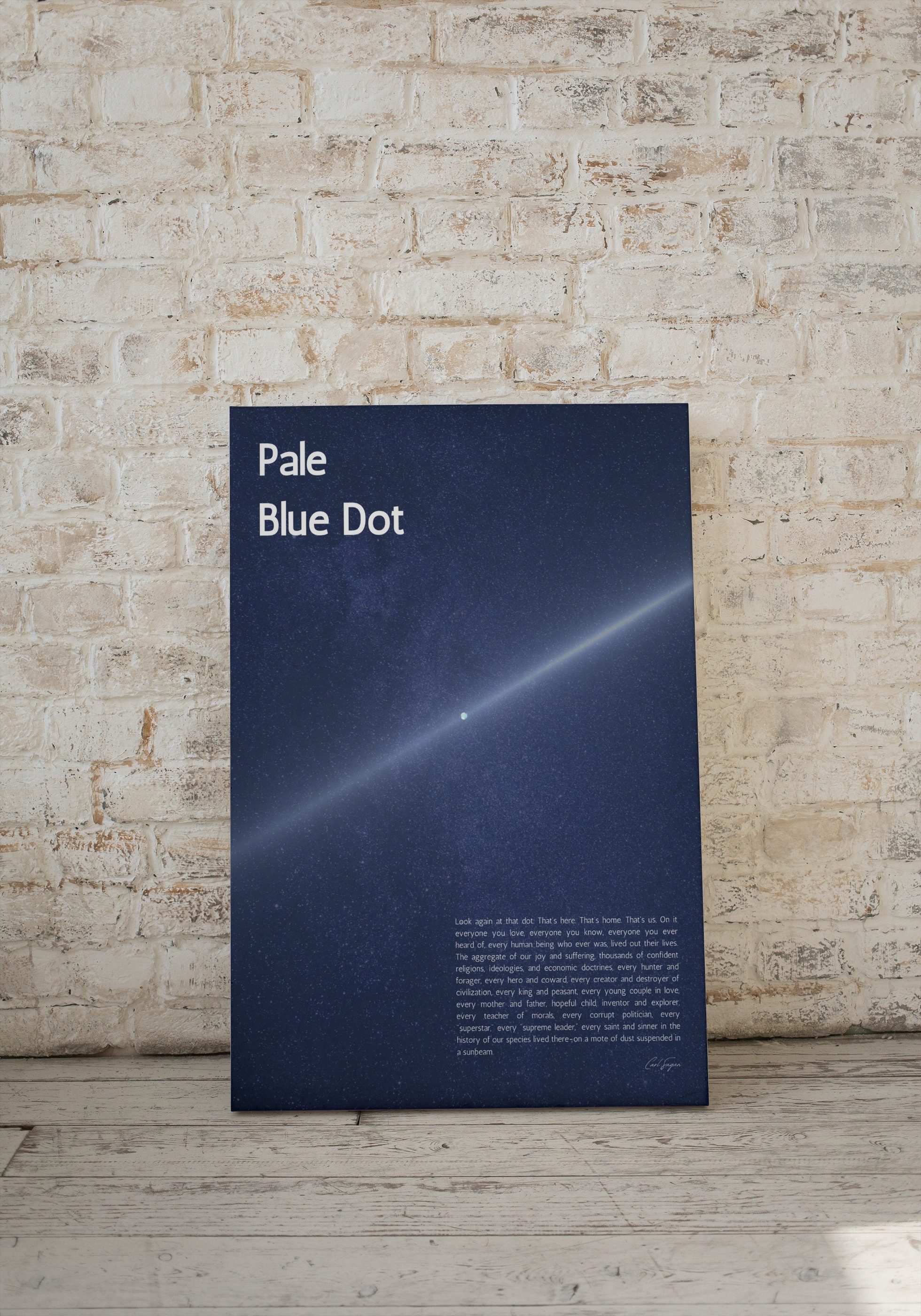 The Pale Blue Dot, Carl Sagan Inspirational Quote, Digital Art ...