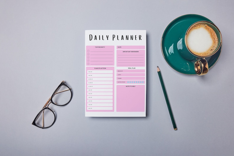 Printable Daily Planner With Water Intake Tracker, Printable PDF ...