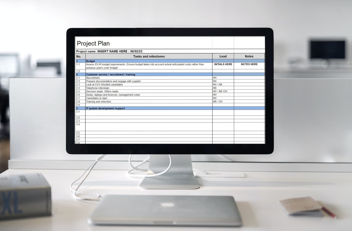 Simple Project Planner Excel, Project Planner Spreadsheet, Project ...