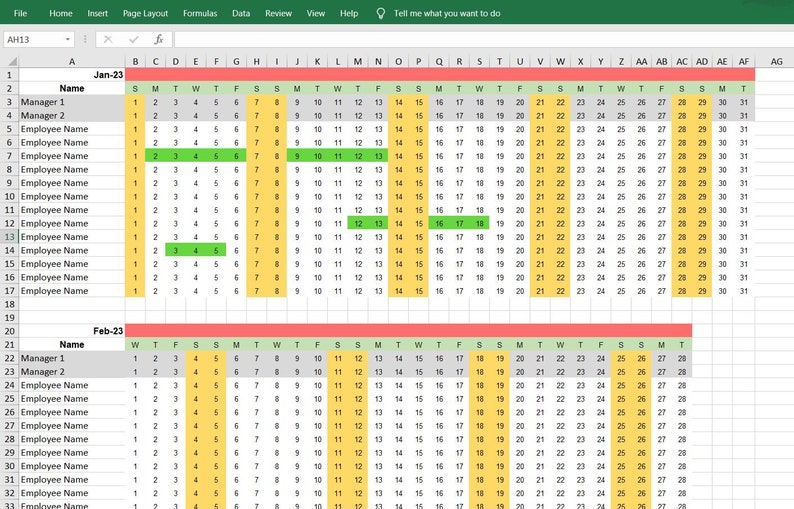 Staff Annual Leave Tracker, Holiday Calendar for Work, Excel - 2024/ ...