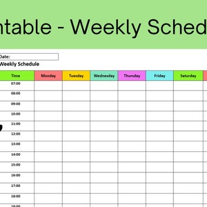 Editable Weekly Schedule, Printable Weekly Schedule - Etsy