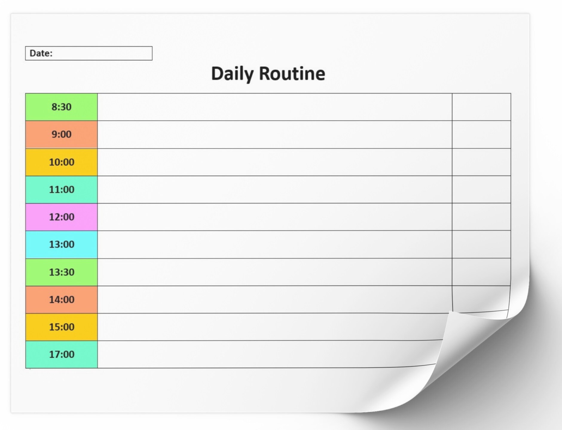 Minimalist Daily Routine, Editable on Word, Printable Digital File ...