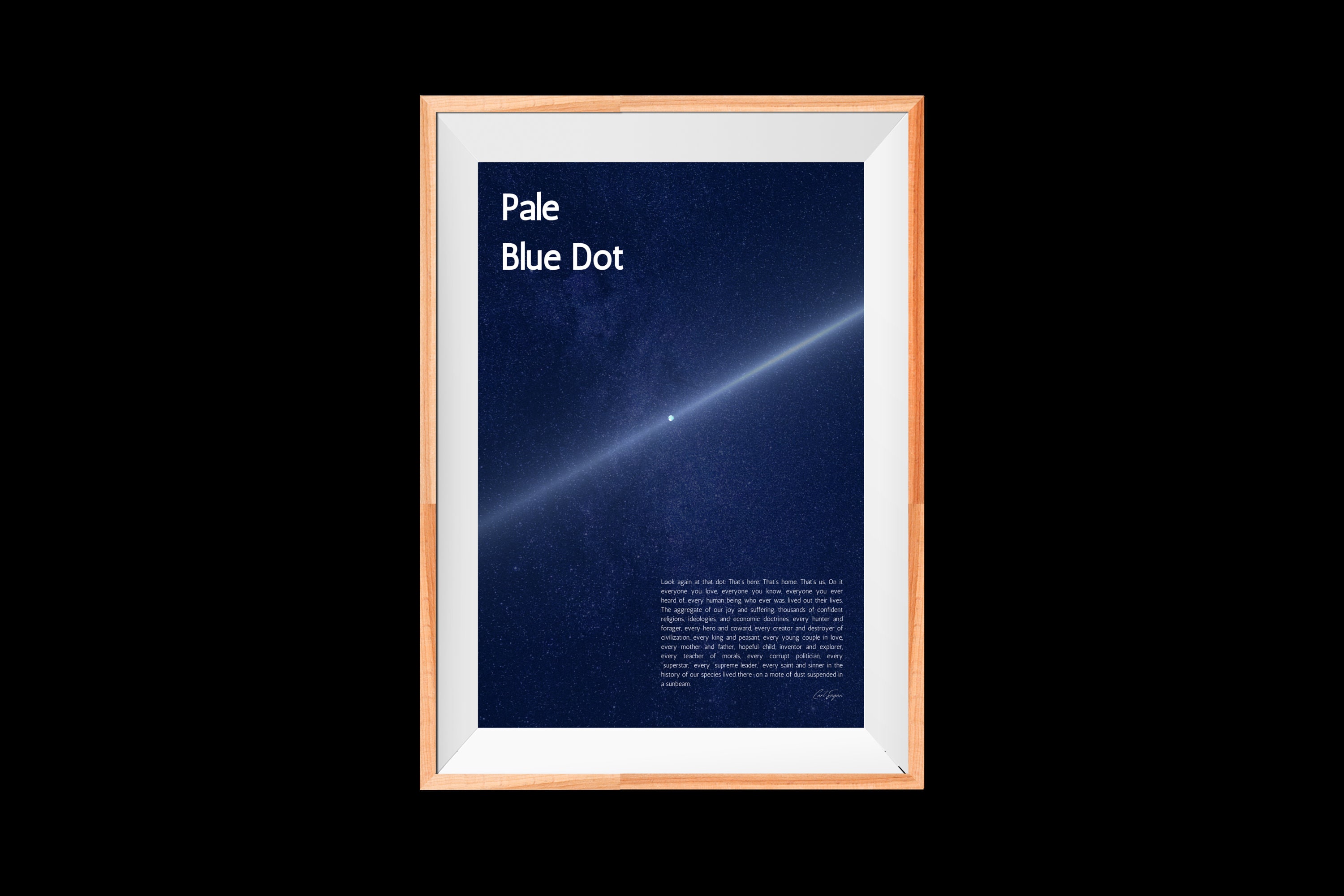 The Pale Blue Dot, Carl Sagan Inspirational Quote, Digital Art ...