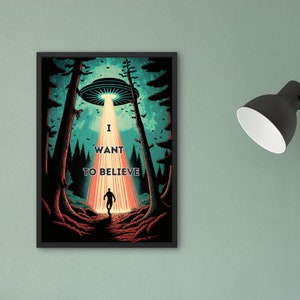 I Want to Believe Poster, Scully & Mulder, Aliens, Xfiles, X-files, X ...