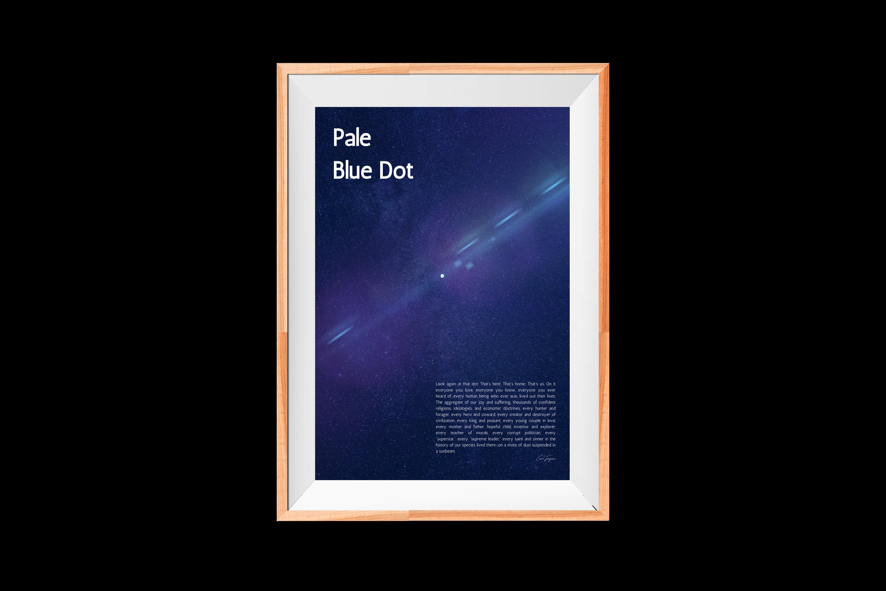 The Pale Blue Dot, Carl Sagan Inspirational Quote, Digital Art ...