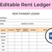 Rent Payment Ledger Printable, Rent Payment Ledger Editable - Etsy