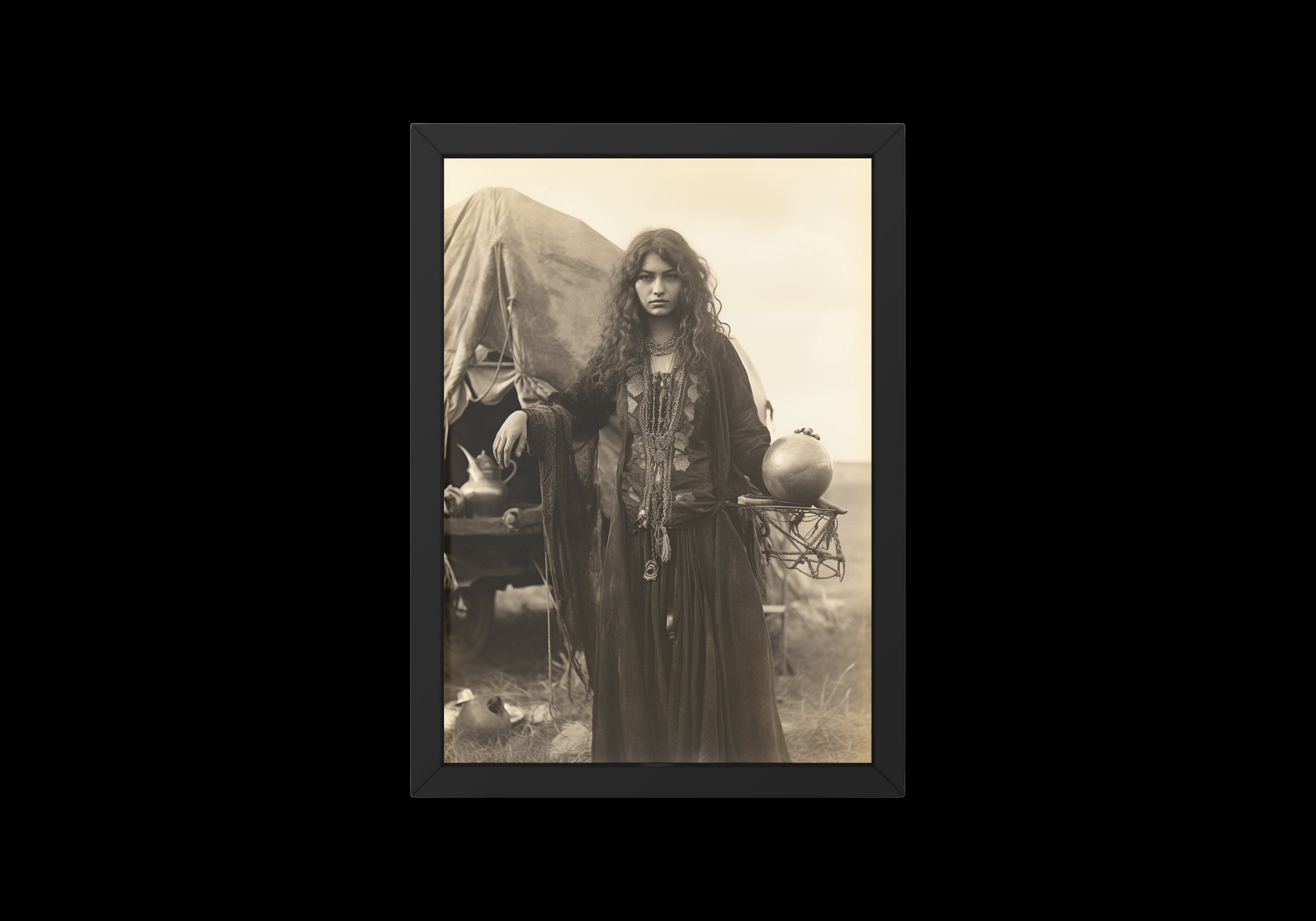 Vintage Gypsy Fortune Teller Photograph Dark Academia Art - Etsy
