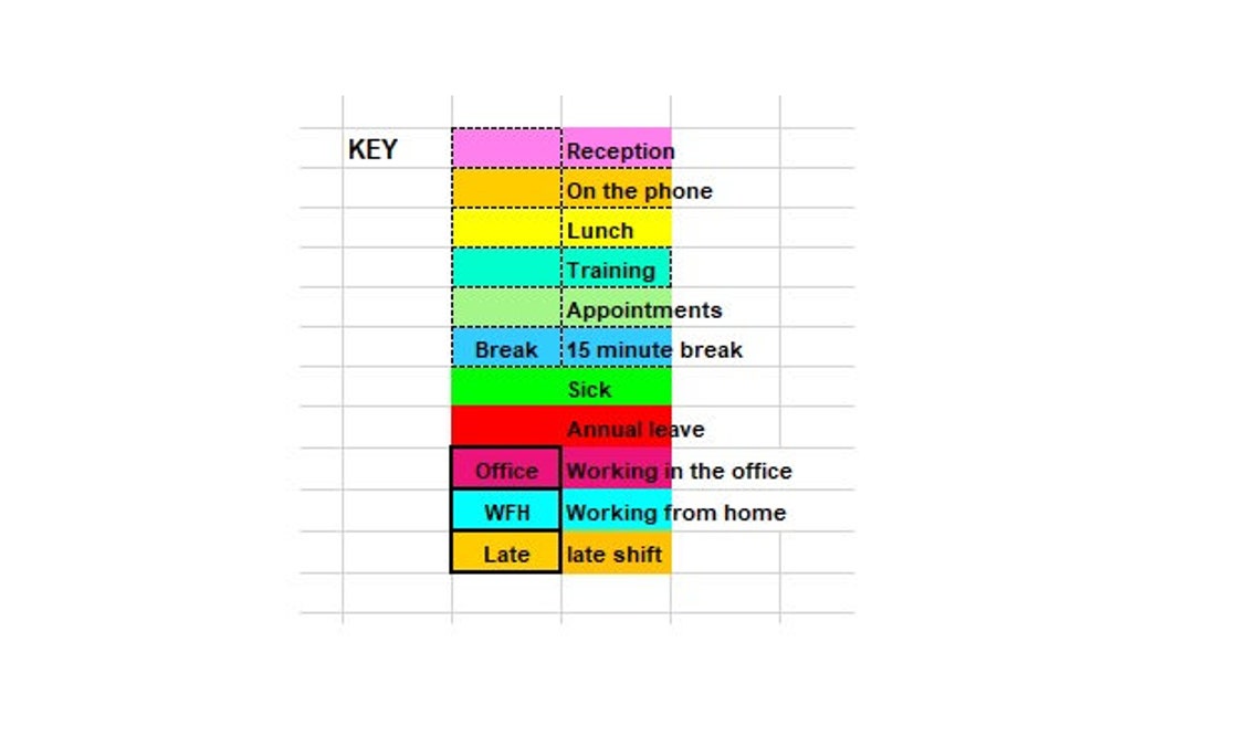 Staff Rota, Staff Roster, Schedule for Work, Shift Manager - Excel - Etsy