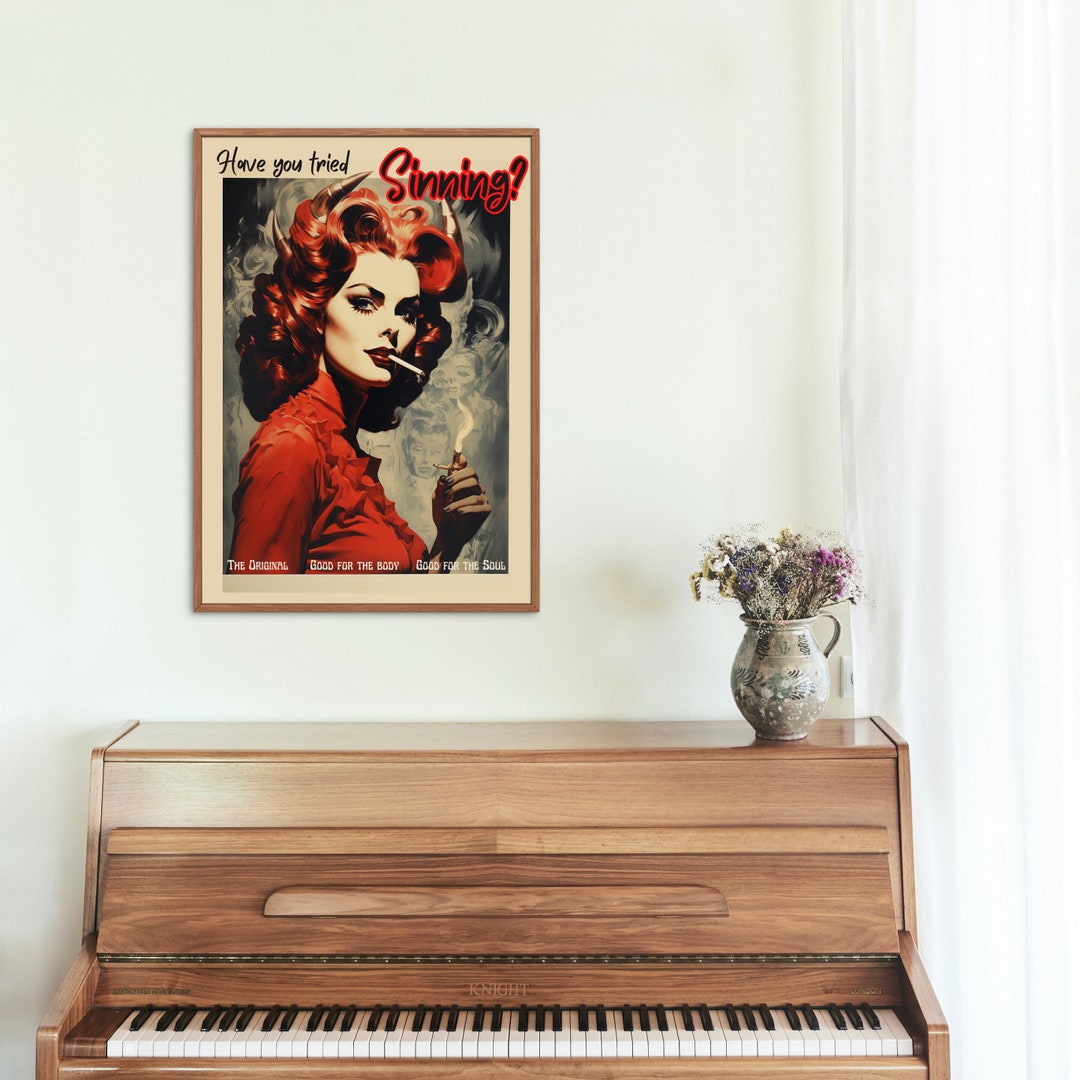 Have You Tried Sinning? She-devil, 1950s Vintage Printable Wall Art ...