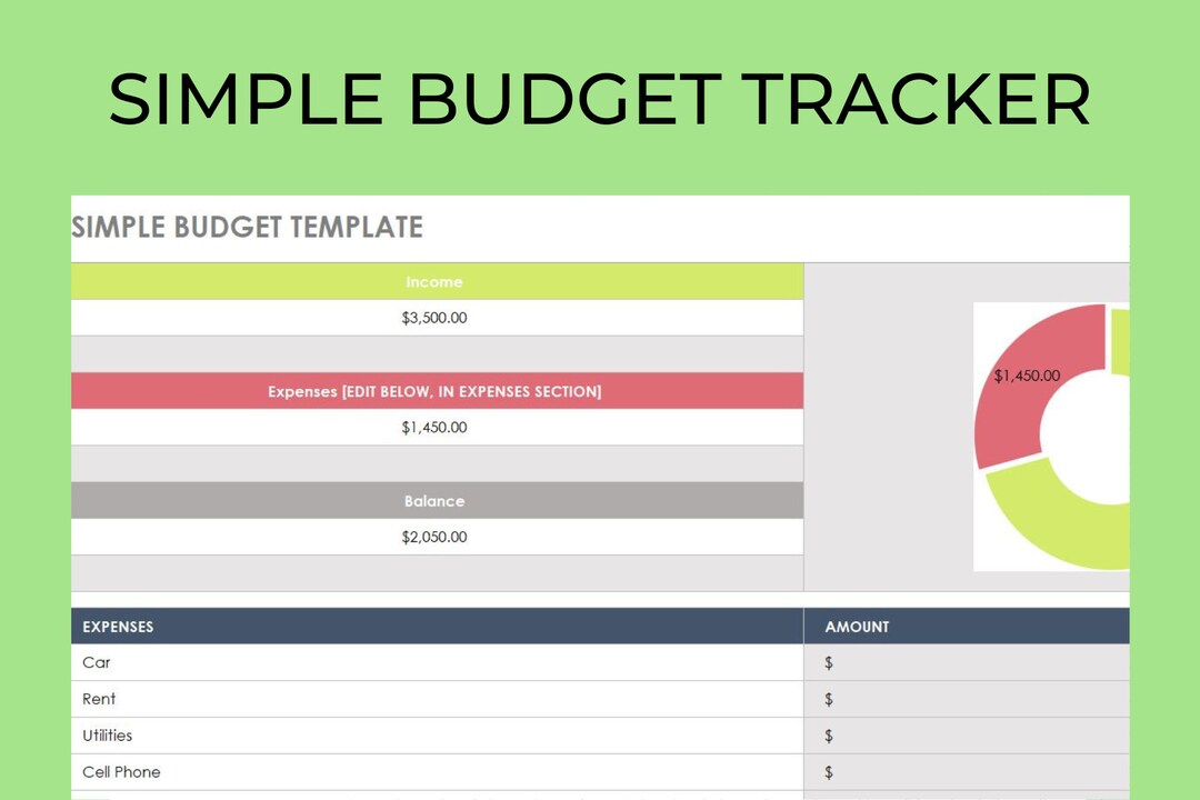 Simple Budget Tracker for Tracking Personal Finances, Savings Tracker ...