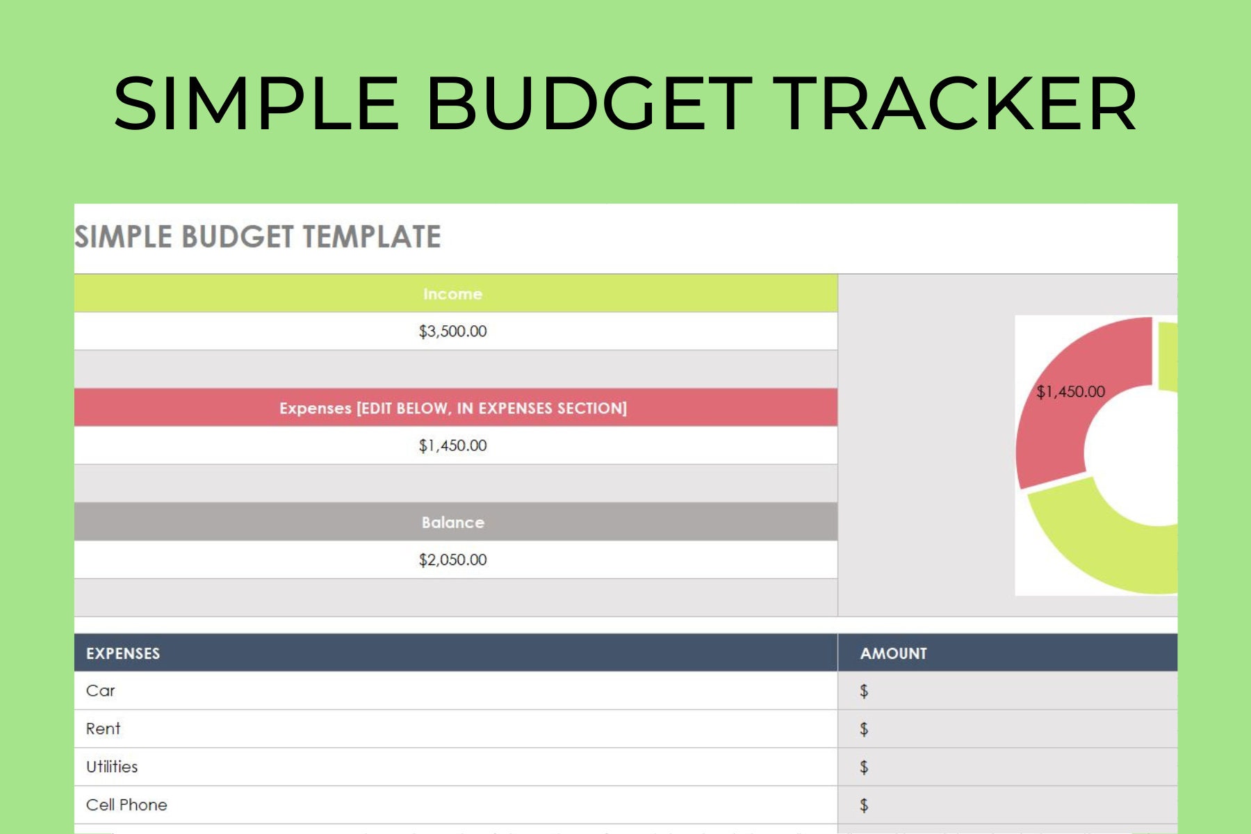 Simple Budget Tracker for Tracking Personal Finances, Savings Tracker ...