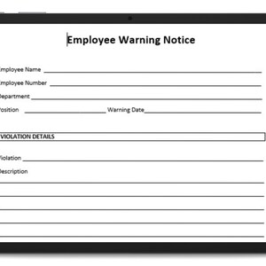 Employee Written Warning Notice for Work, Employee Discipline, Employee ...