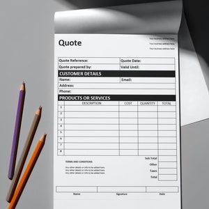 Editable Quotation Template, Editable Quote Template, Editable and ...