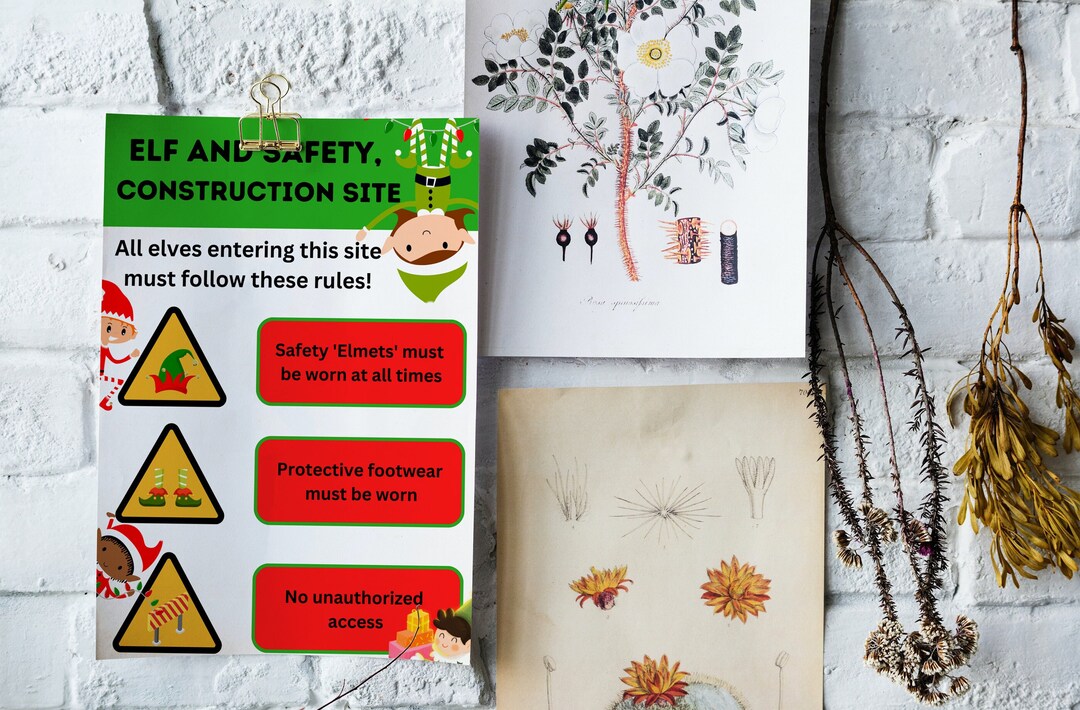 Elf Prop, Elf on a Shelf, Elf & Safety Printable, Elf Door Construction ...