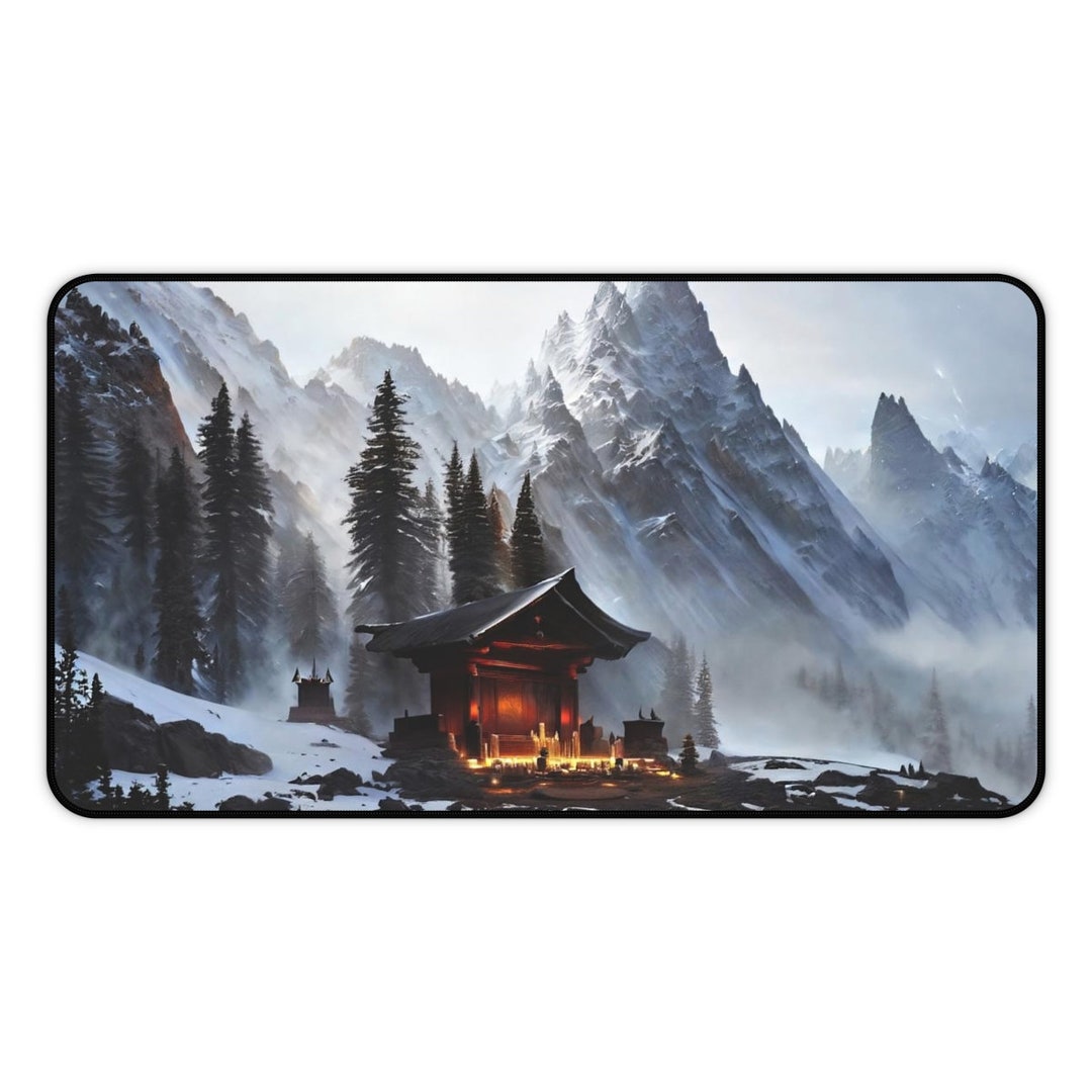 3 Sizes Winter Mountains Landscape Desk Mat Shrine Digital Art - Etsy