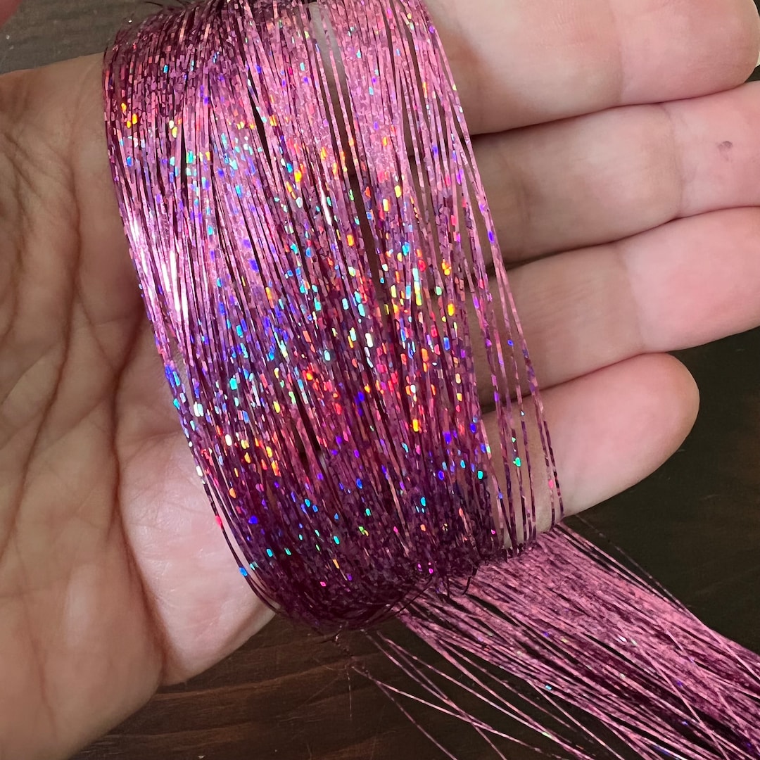 Fairy Hair 100 Strands of 40 Sparkly Holographic Hand Cut Hair Tinsel ...