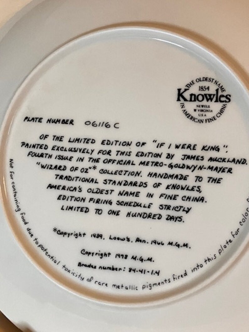 Knowles "if I Were King" Limited Edition Plate, 1978 - Etsy