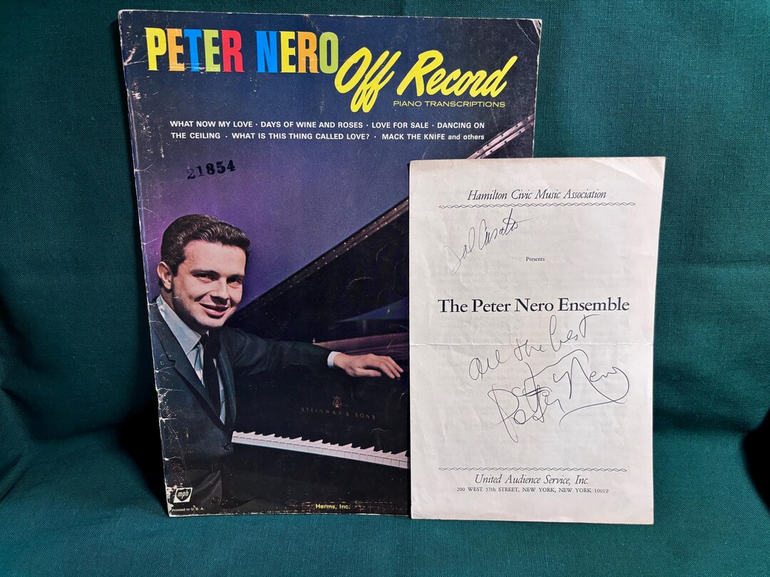 American Pianist Peter Nero - Autographed Program and Piano Music Book ...