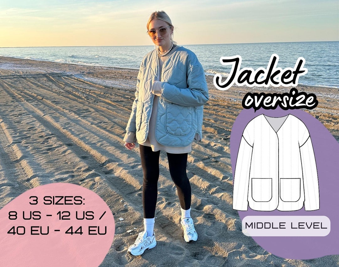 Oversize Jacket | PDF Sewing Pattern | Sizes: L-2XL (8US/40EU - 12US ...
