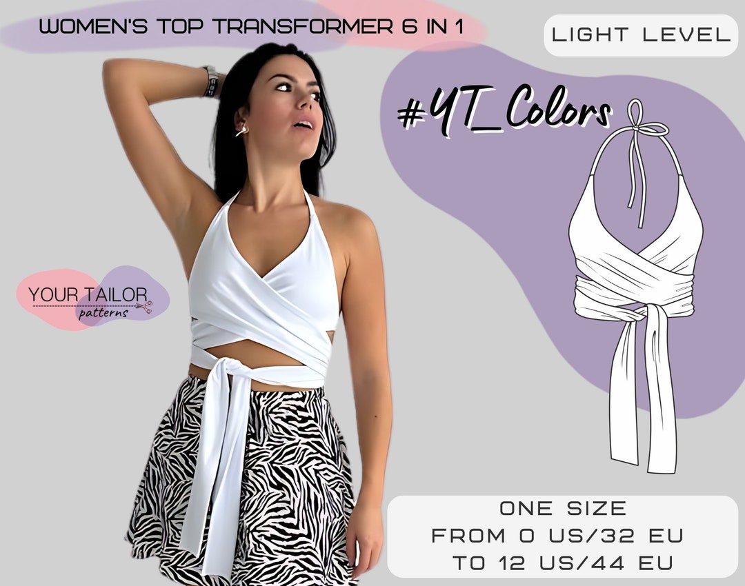 Versatile Transformer Top| PDF Sewing Pattern | Adjustable Fit for ...