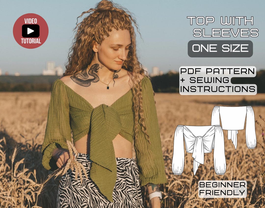 Women's Knotted Top Sewing Pattern | Sewing PDF Pattern | No Overlock ...