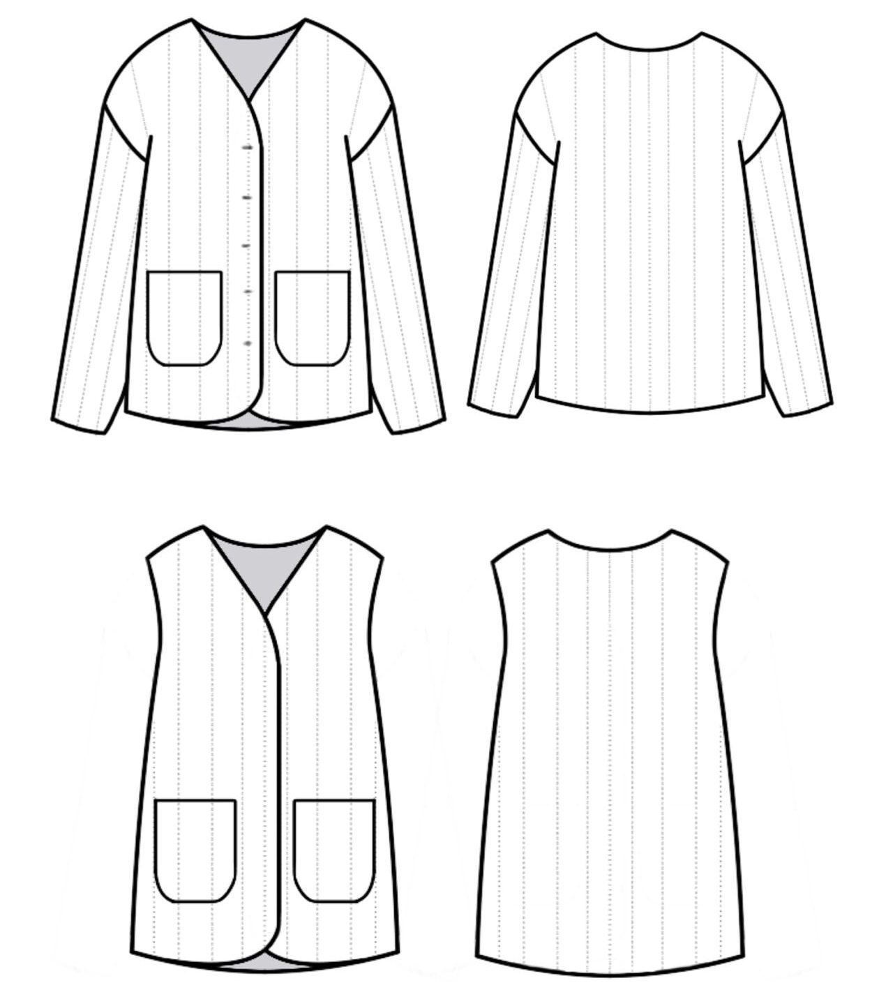 2-in-1 Jacket Vest PDF Sewing Pattern Sizes: L-2XL 8US/40EU 12US/44EU ...
