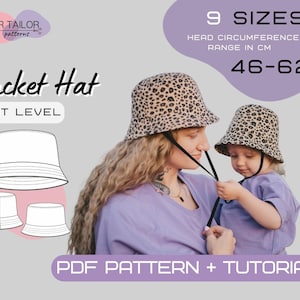 Reversible Bucket Hat in 9 SIZES | PDF Sewing Pattern - Etsy