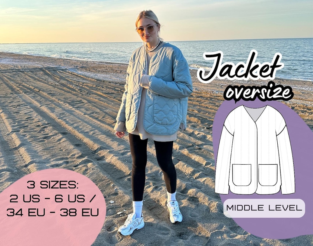 Oversize Jacket | PDF Sewing Pattern | Sizes: XS-M (2US/34EU - 6US/38EU ...