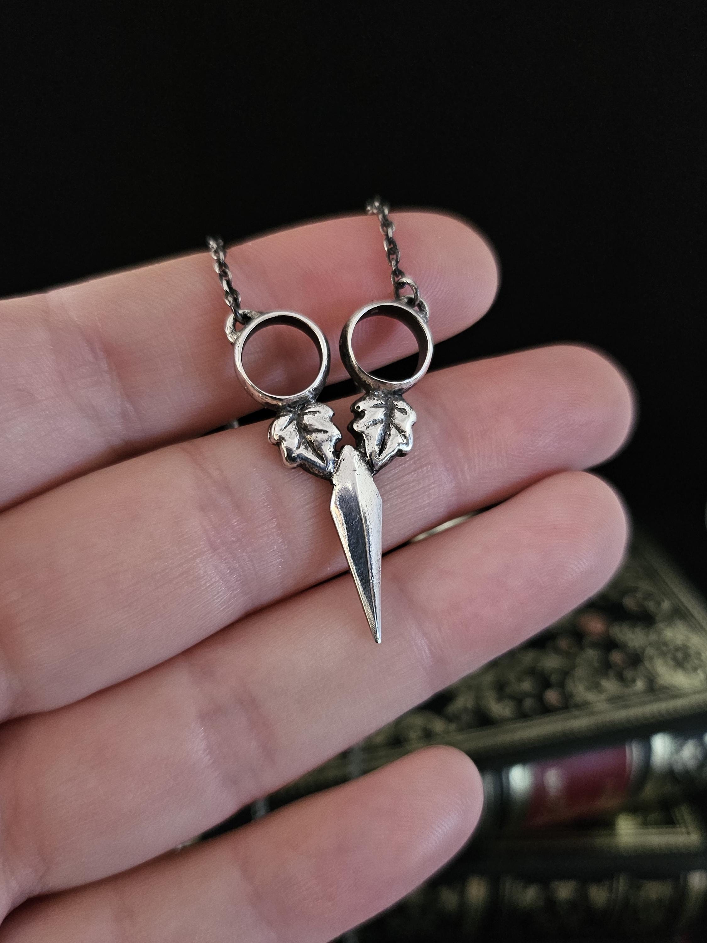 Handmade Sterling Silver Scissor Pendant | Autumn Leaves Inspired ...