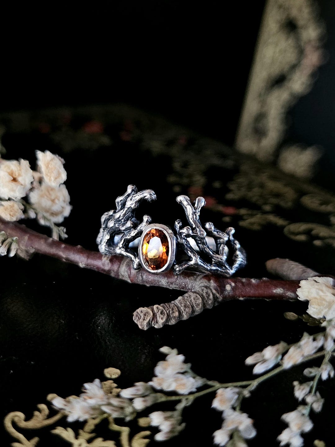 Handmade Sterling Silver High Elf Ring With Citrine, Size 9 - Etsy