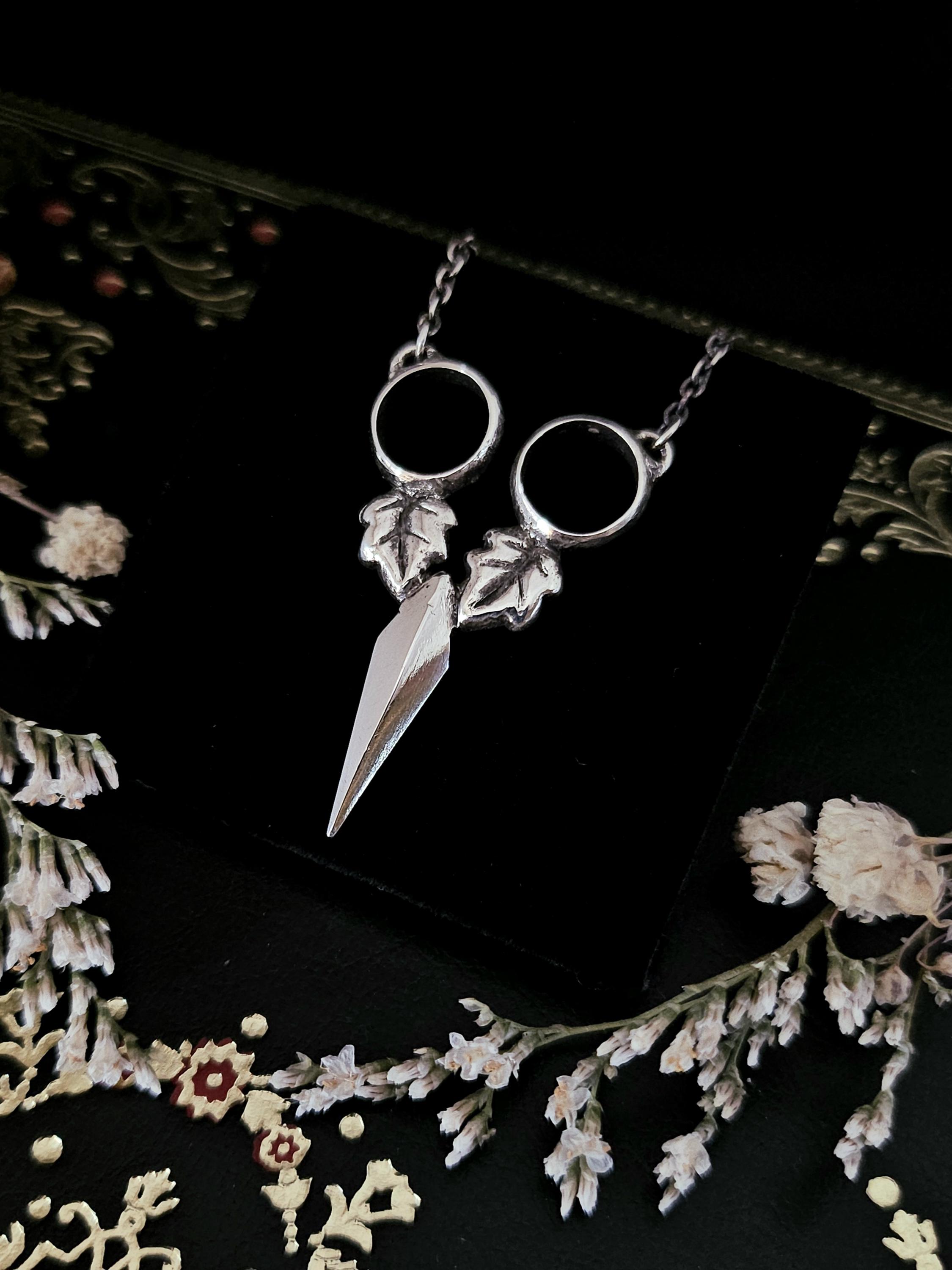 Handmade Sterling Silver Scissor Pendant | Autumn Leaves Inspired ...