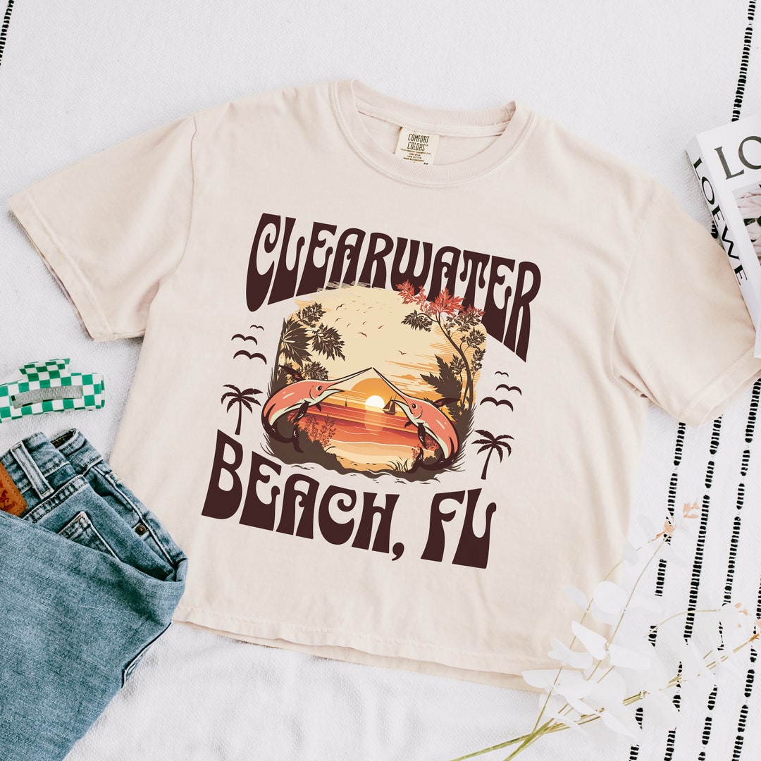 Clearwater Beach Tee Cropped Beach Shirt Florida Vacation Souvenir T ...